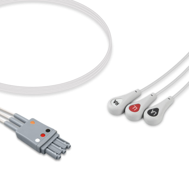 Philips ECG Leadwire M1673A, 3 lead, IntelliVue, Snap, 0.9m , AHA, Reu ...