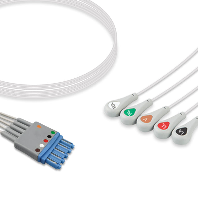 Philips ECG Leadwire M1644A, 5 lead, IntelliVue, Snap, 0.9m , AHA, Reu ...